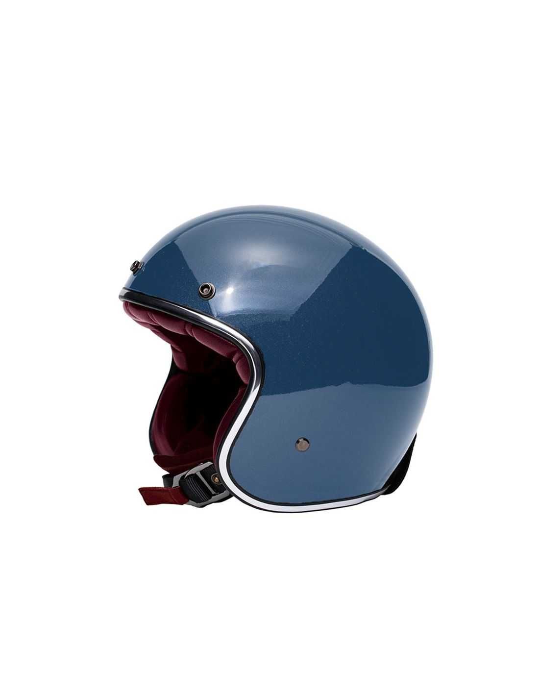 MÂRKÖ The Classic Motorrad Jethelm Blau/Rot – No Broken Bones